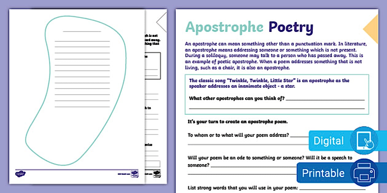 Apostrophe in Poetry | English Language Arts | Twinkl USA