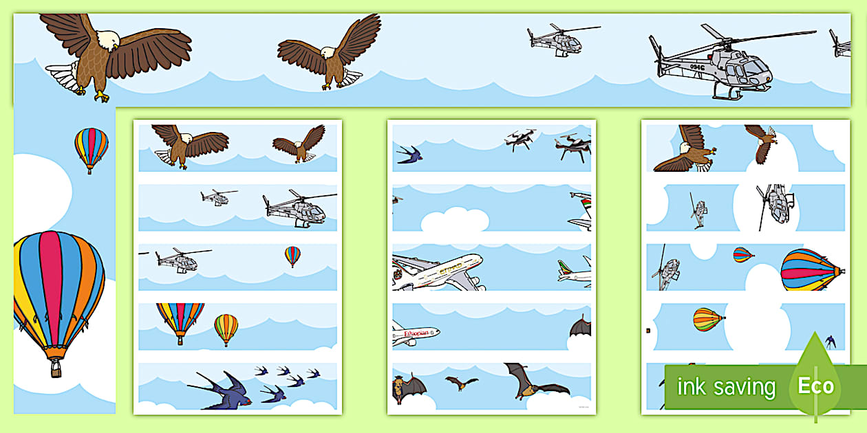 Flight-Themed Display Borders (teacher made) - Twinkl