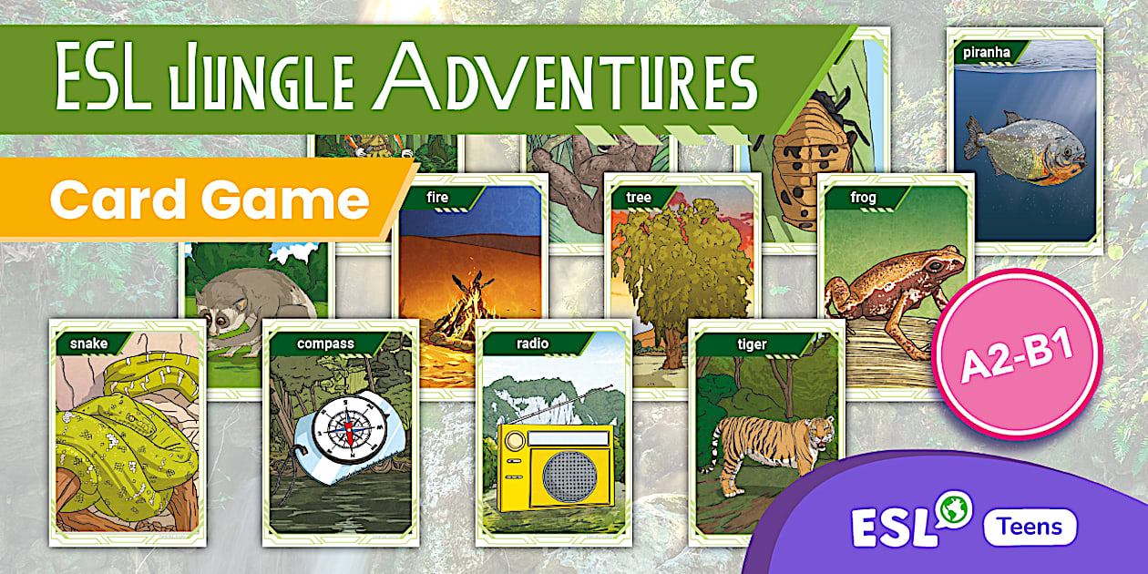 ESL Gamified Grammar: Jungle Adventures - Mini Game Cards