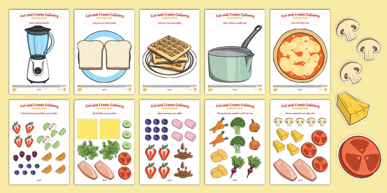 Cut and Create Culinary Activity Pack (teacher made)