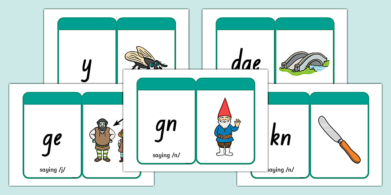Level 6 Phonics Double-Sided GPC and Mnemonic Flashcards
