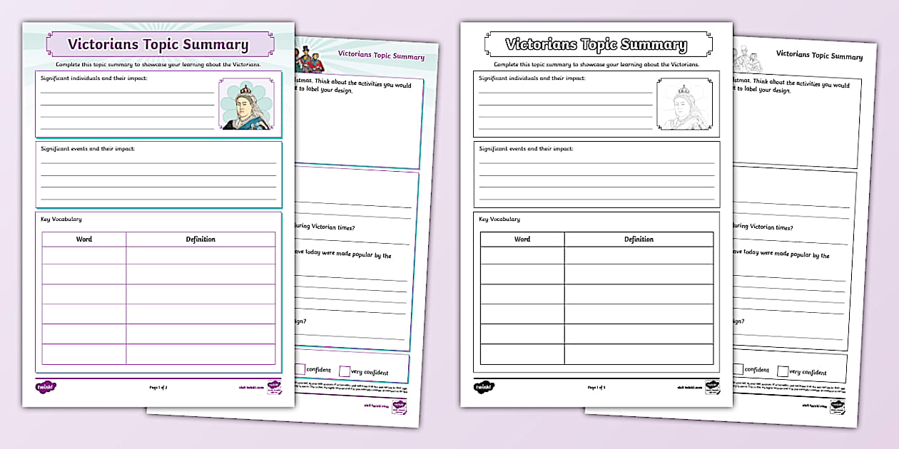 Victorian Topic Summary Template (Teacher-Made) - Twinkl