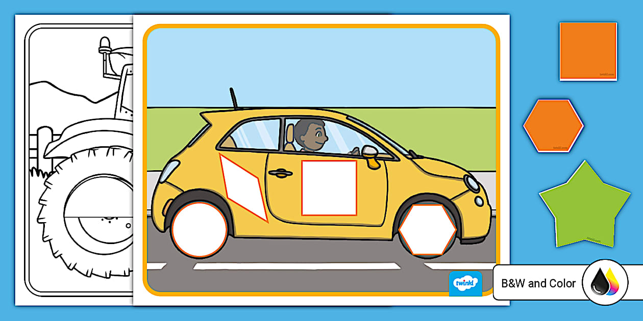 Transportation 2D Shape Sorting Worksheet (teacher made)