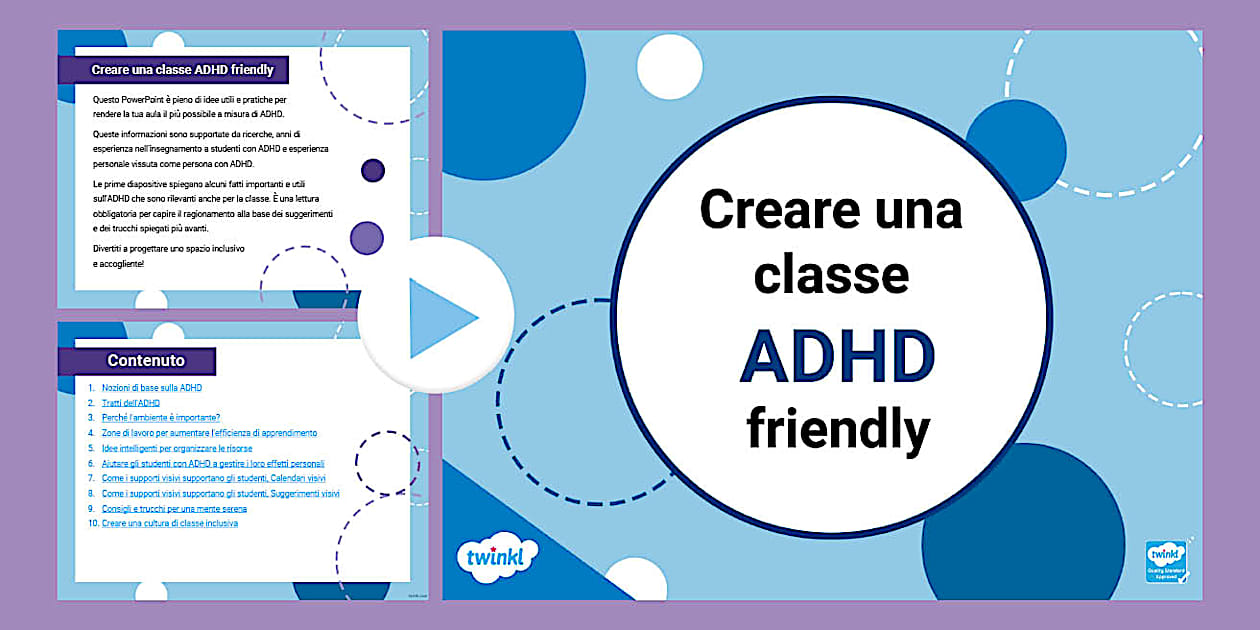 Creare una classe ADHD friendly - powerpoint (teacher made)