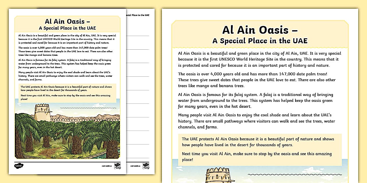 Al Ain Oasis Reading Comprehension