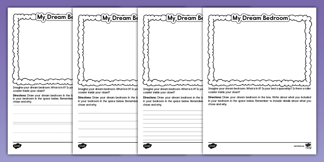 My Dream Bedroom Draw and Write Worksheet for K-2nd Grade