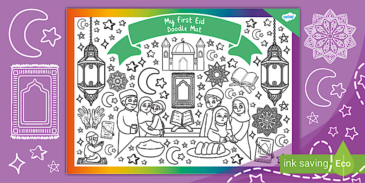 My First Eid Doodle Mat (teacher made) - Twinkl