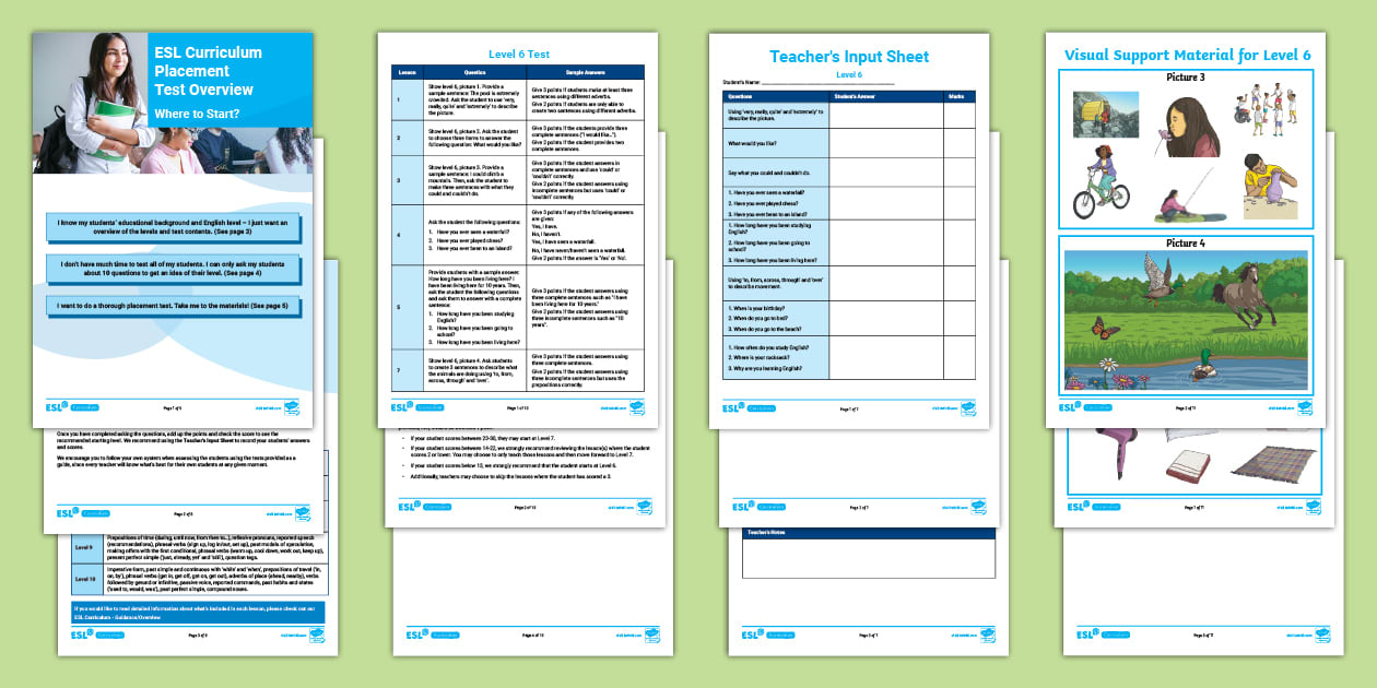 ESL Curriculum Pre-Intermediate Placement Test (Part 2)