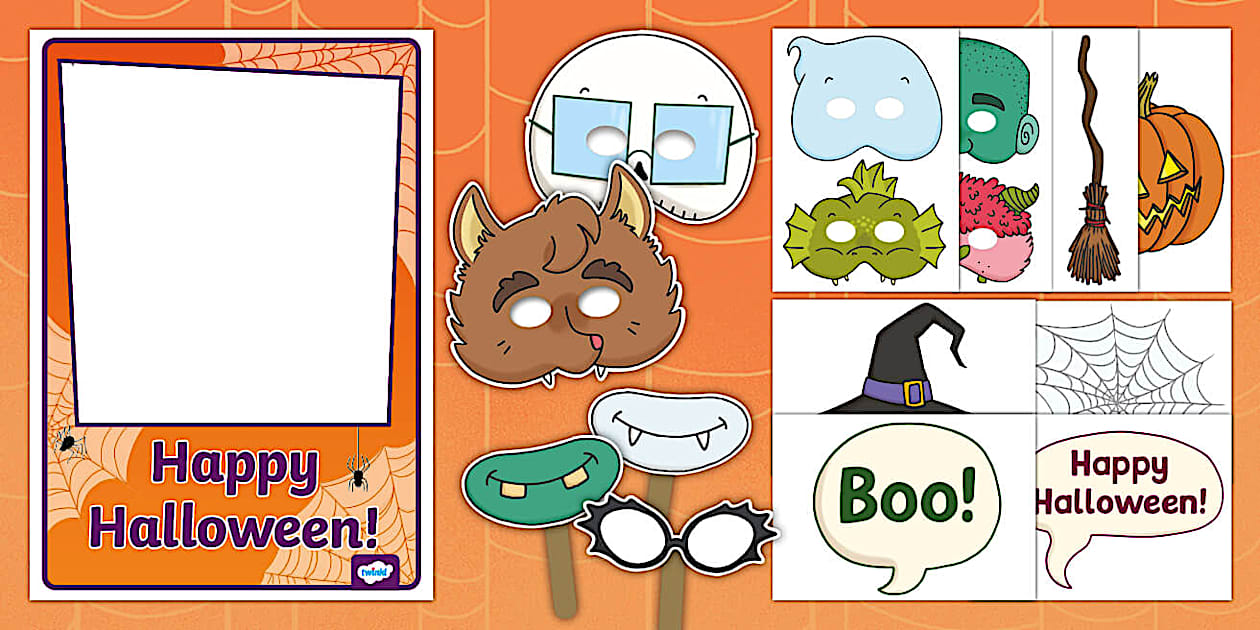 Halloween Monsters Photo Booth Props (Teacher-Made) - Twinkl