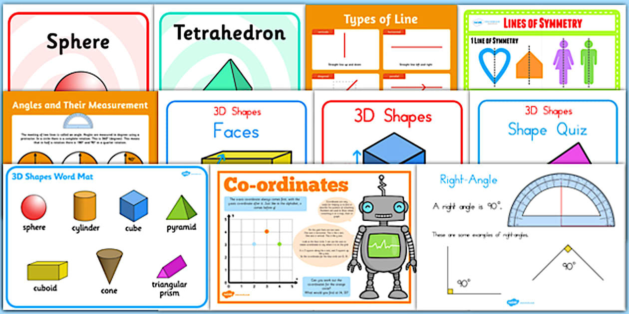Properties of Shape Display Pack Junior Grades - Twinkl