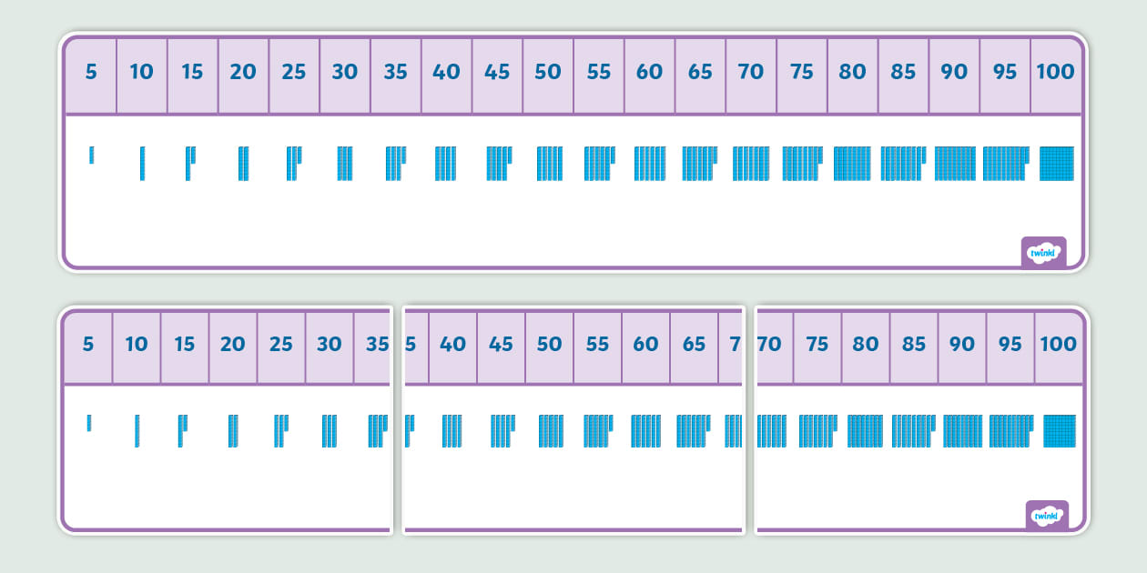 👉 Counting in 5s Base Ten Number Line - Twinkl