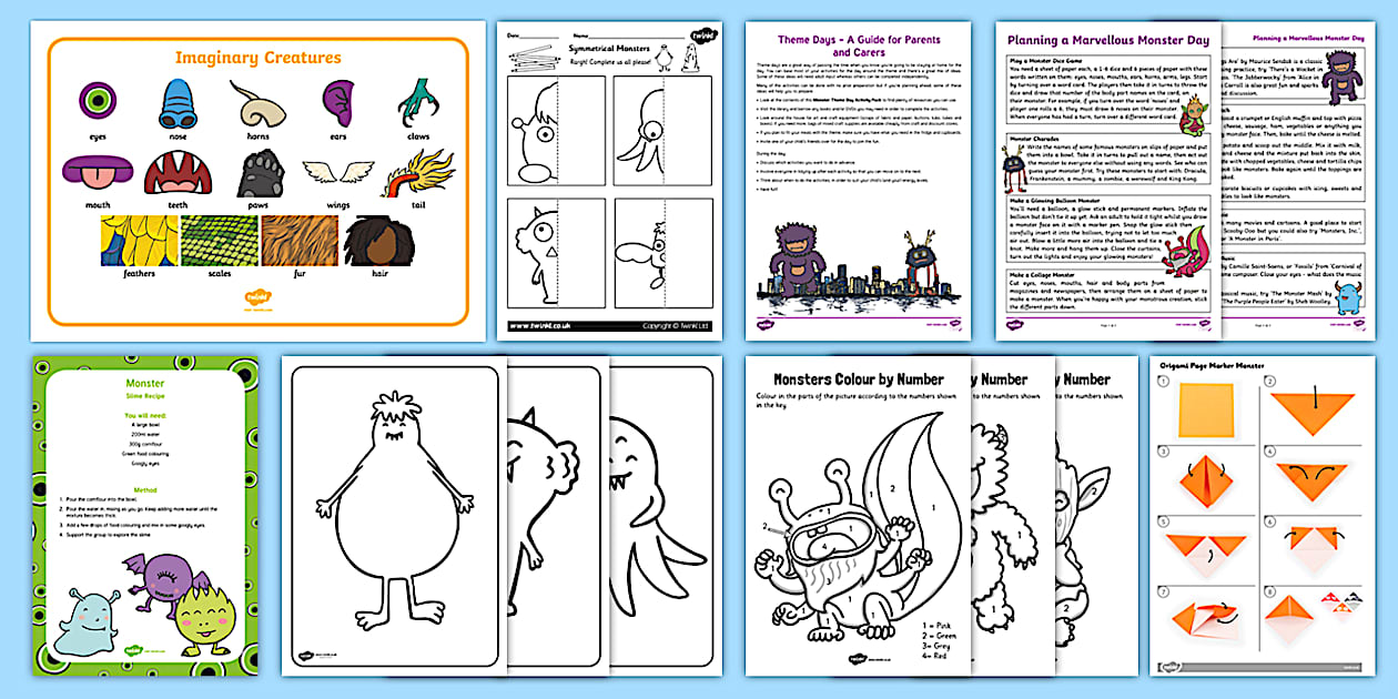 Monster Theme Day Activity Pack (teacher made) - Twinkl
