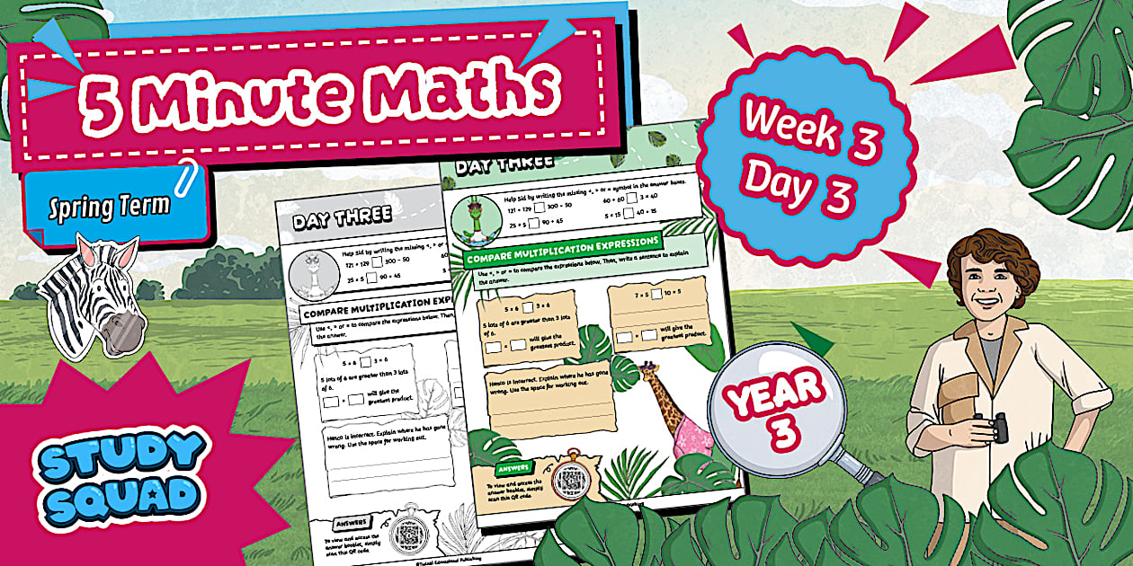 👉 Study Squad 5 Minute Maths - Year 3 Spring - Week 3 Day 3