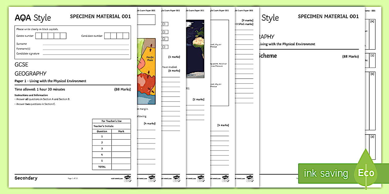AQA GCSE Geography Paper 1: Living with the Physical Environment