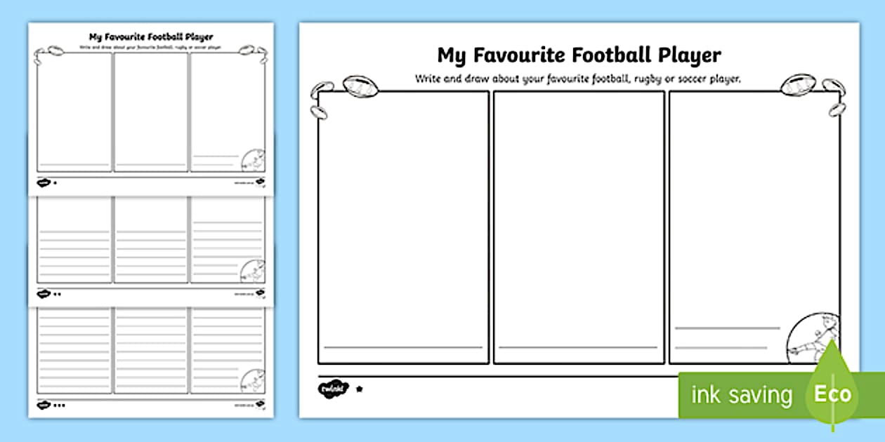 TAS Football Player Description Writing Frame Worksheet