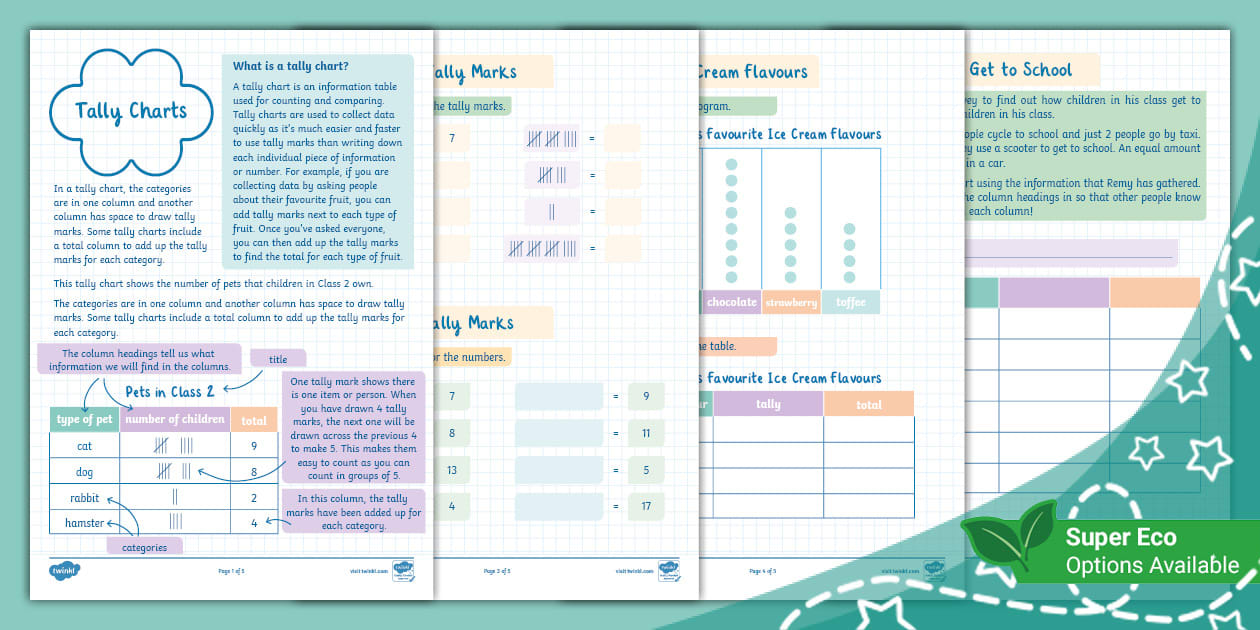 Statistics: Tally Marks and Tally Charts (teacher made)