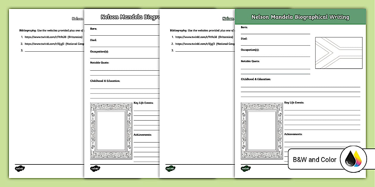 Nelson Mandela Biography Worksheet | History | Twinkl USA