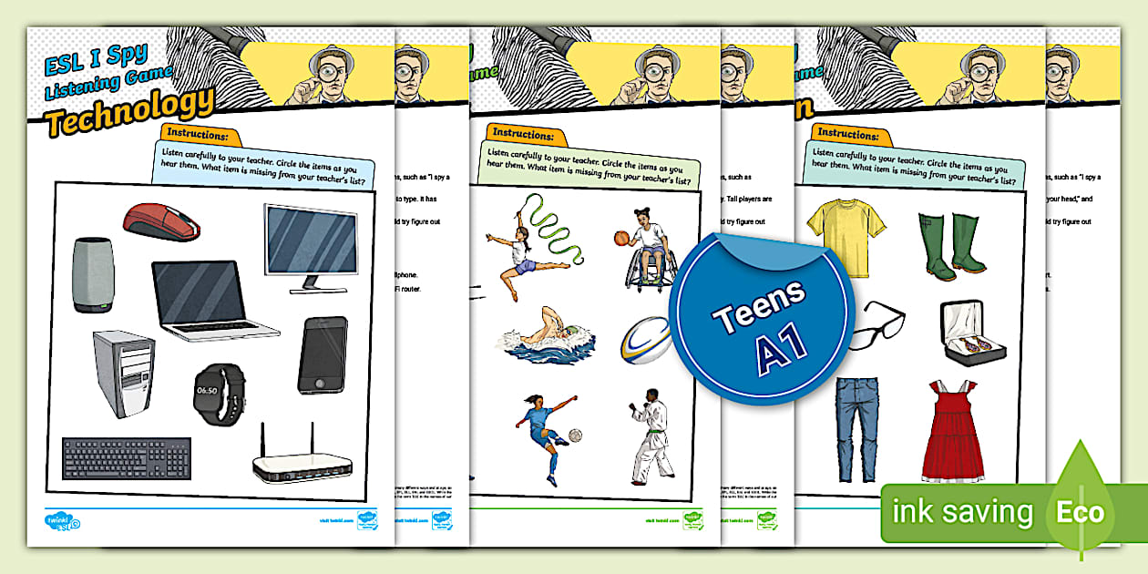 I Spy Listening Game [Teens, A1] (Teacher-Made) - Twinkl