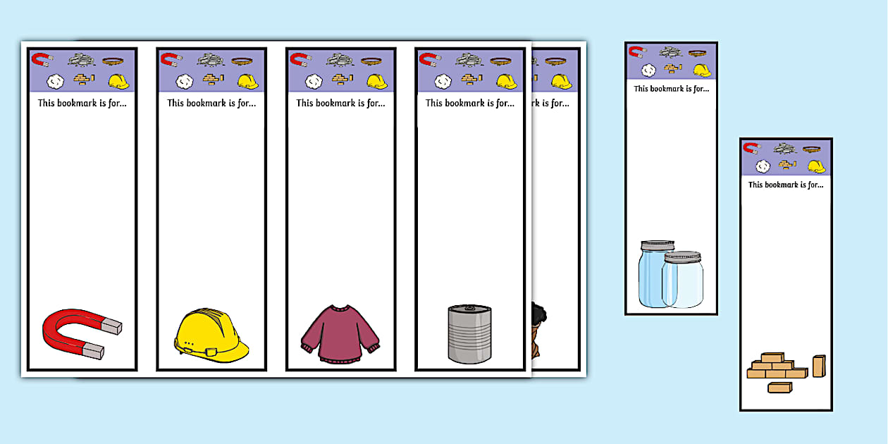 Editable Materials Bookmarks (teacher made) - Twinkl