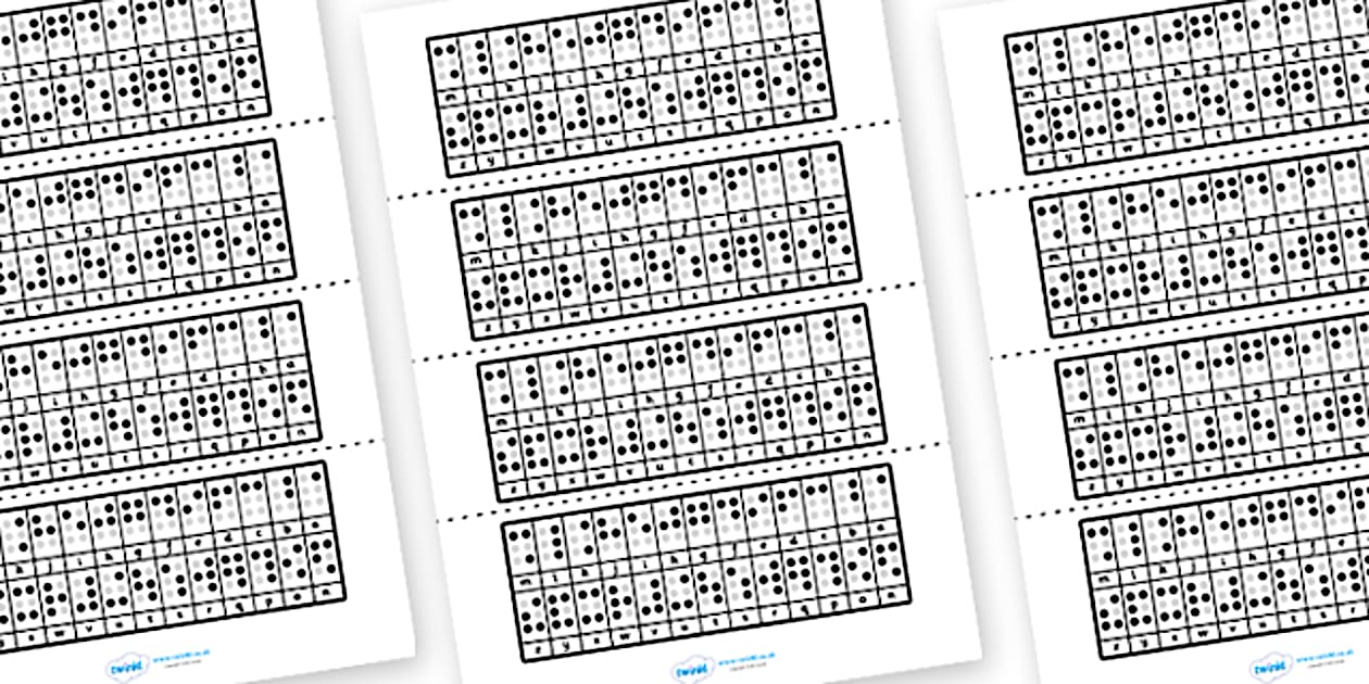 Braille Reverse Alphabet Strips (teacher made) - Twinkl