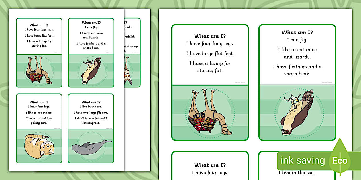What Am I? UAE Animals Guessing Cards (Teacher-Made)