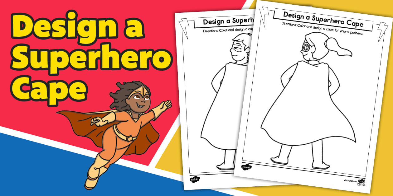 Design a Superhero Cape Coloring Activity