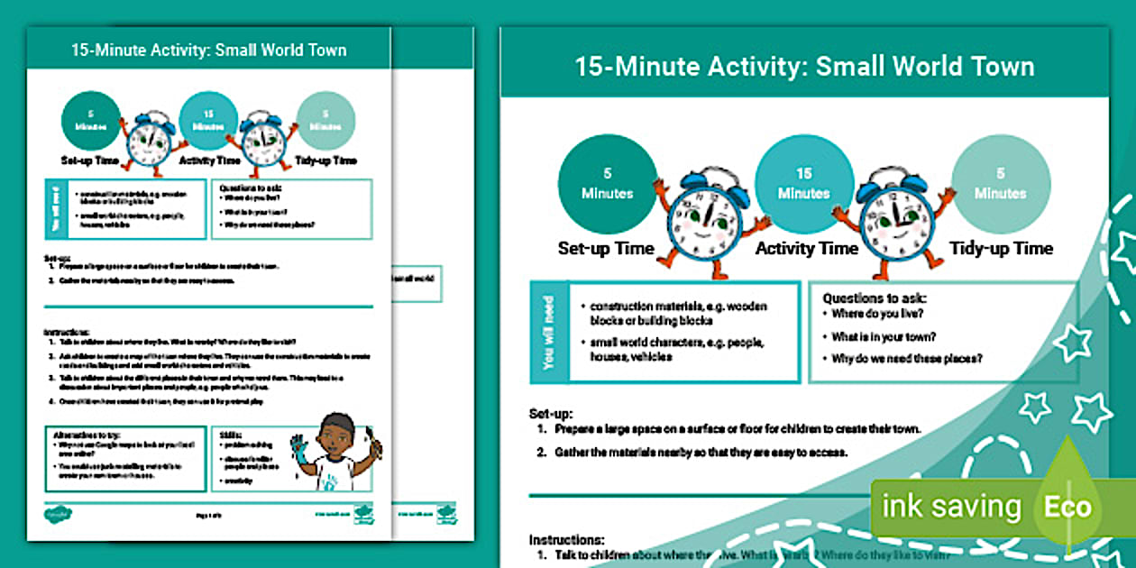 15-Minute Activity: Small World Town (teacher made) - Twinkl