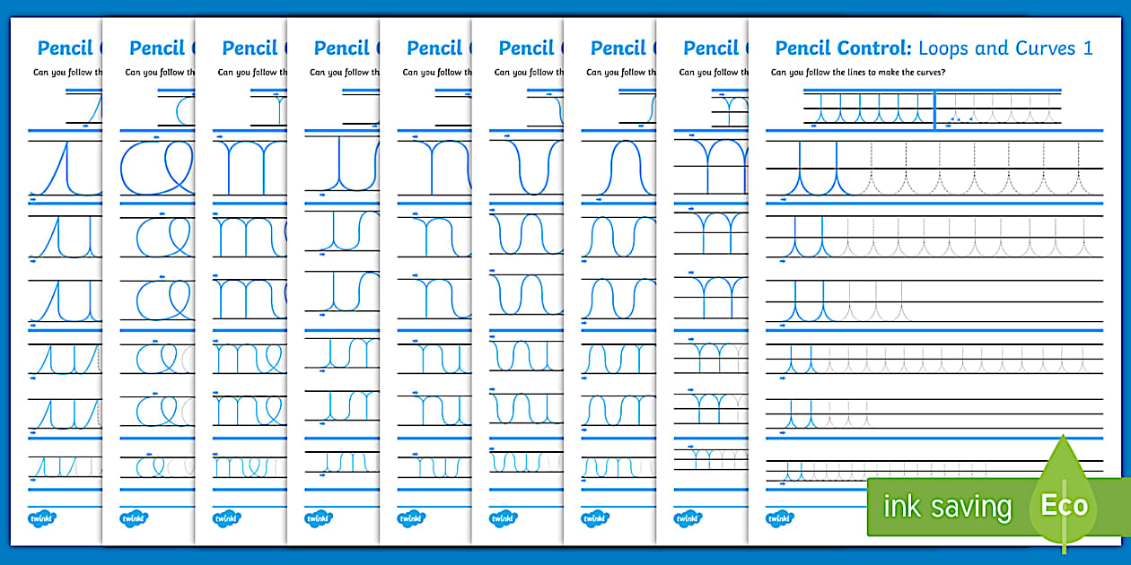 Pencil Control Loops And Curves Workbook (teacher made)