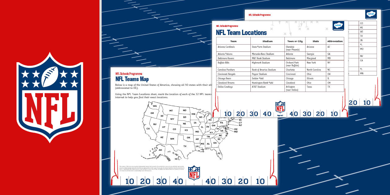 FREE! - NFL: Team Locations Lesson Pack [Ages 7-11] - Twinkl