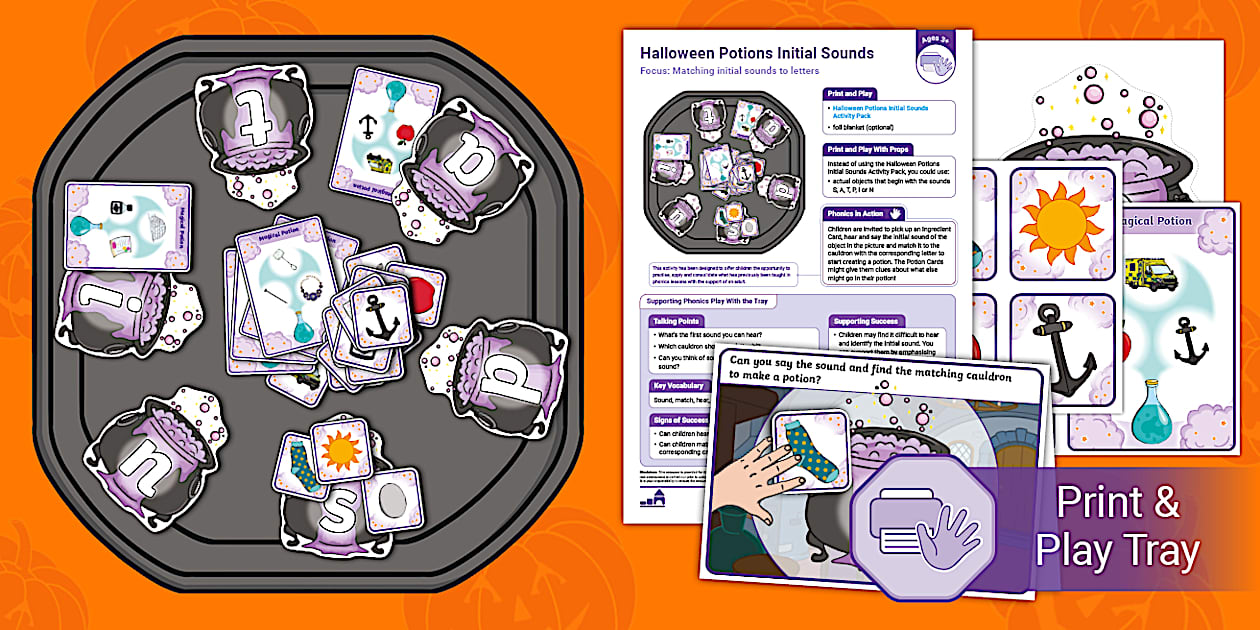 Potion-Making Play Tray | Halloween Initial Sounds | EYFS