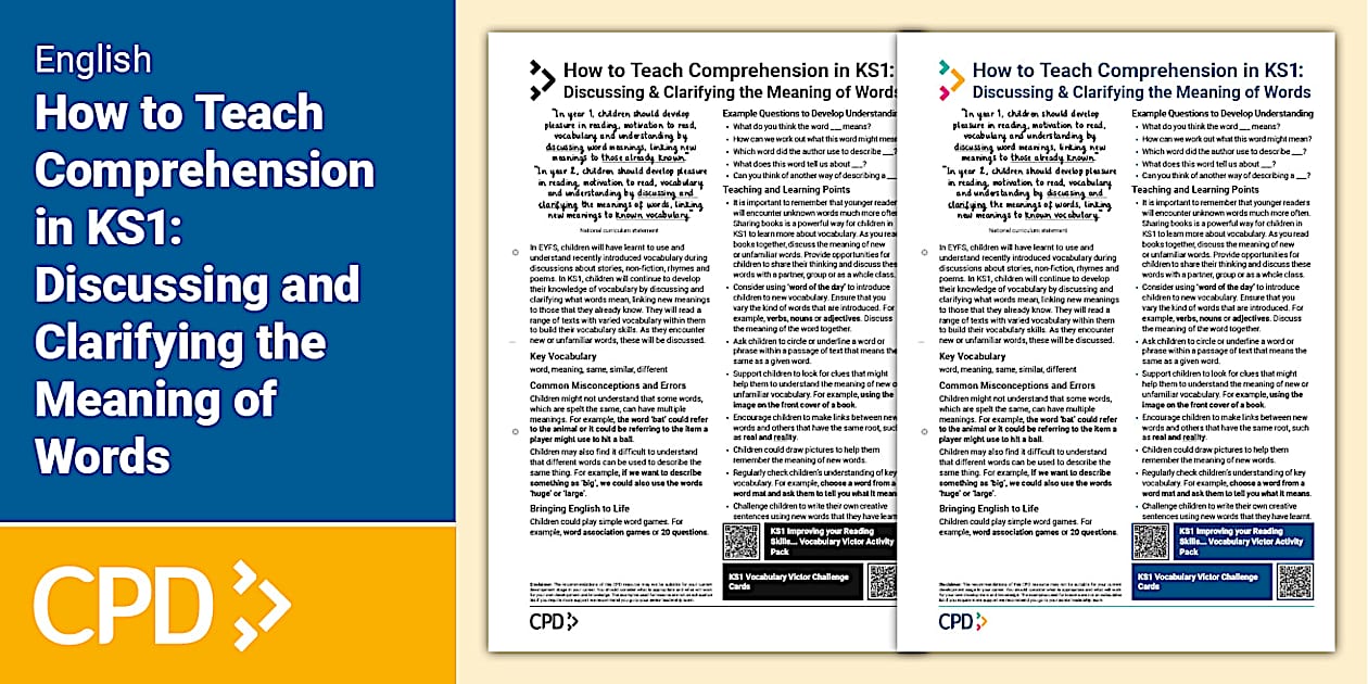 How to Teach Comprehension in KS1: Discussing and Clarifying the Meaning of
