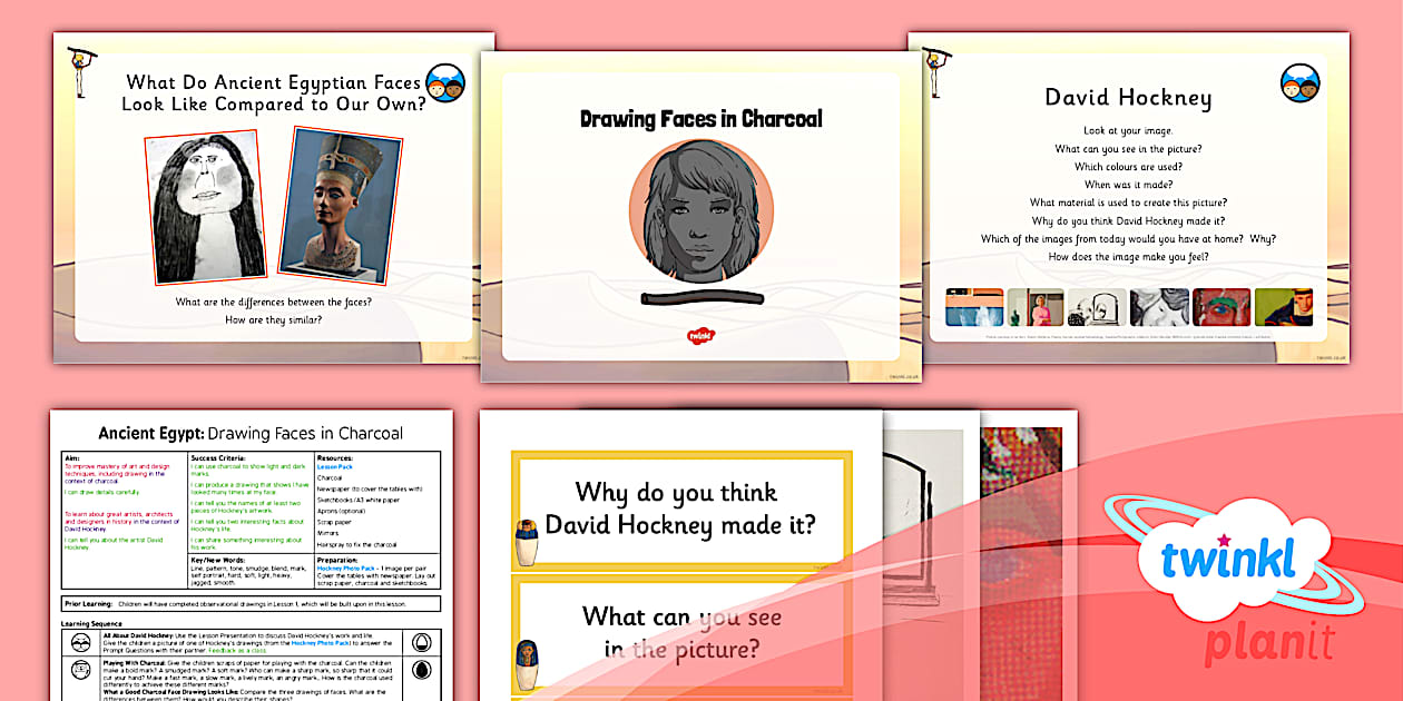 Art: Ancient Egypt: Drawing Faces in Charcoal UKS2 Lesson Pack 2