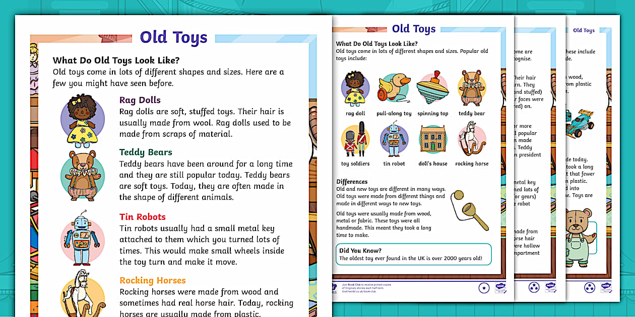 Old Toys Differentiated Fact File (teacher made) - Twinkl