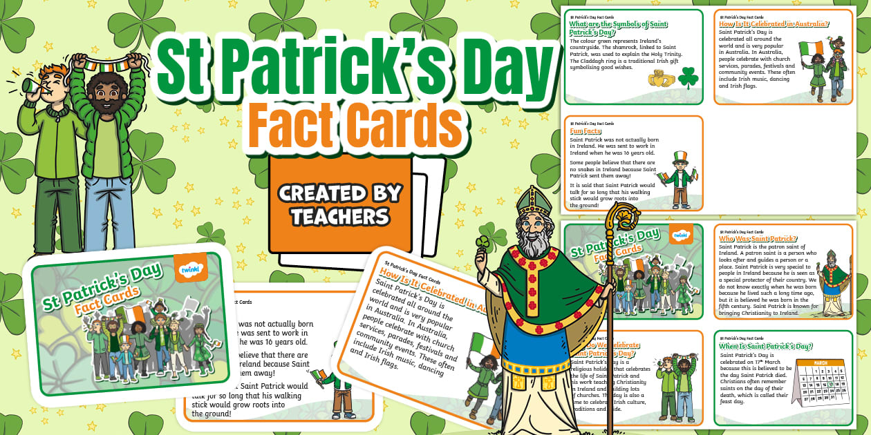 St Patrick's Day Fact Cards - Twinkl Australia