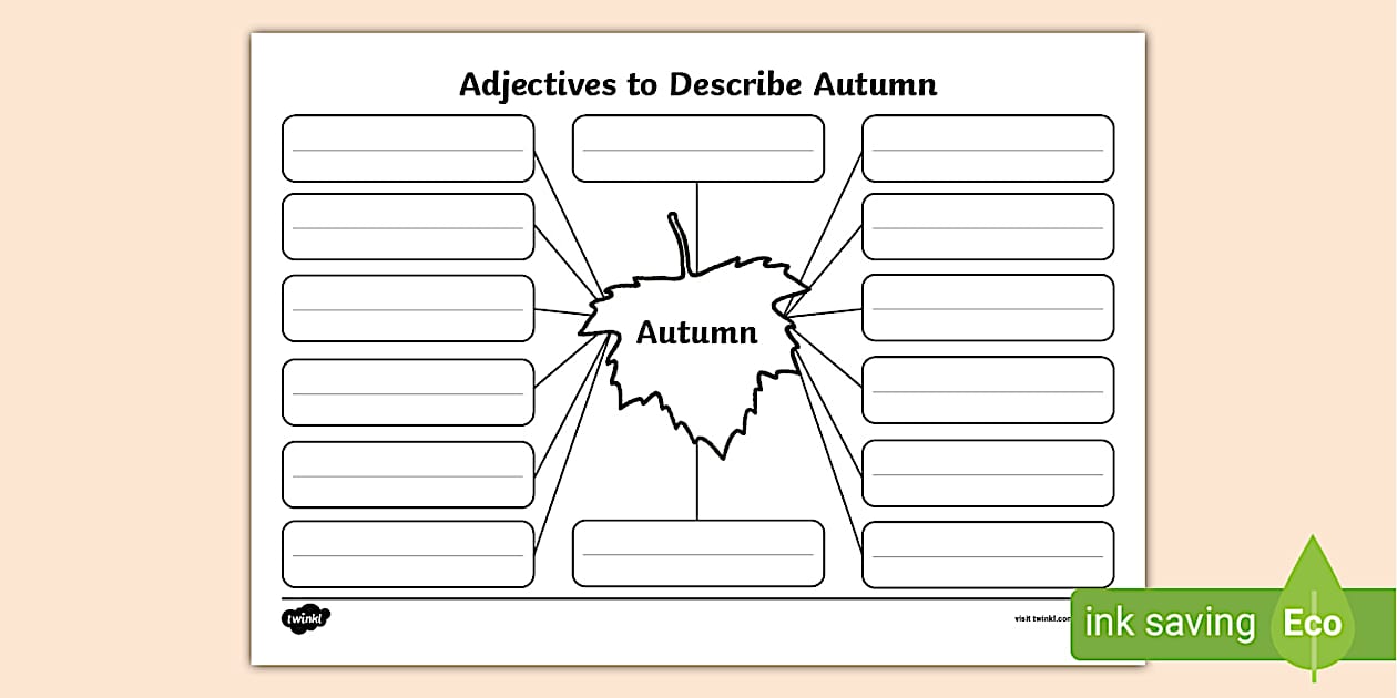 Autumn Adjectives Mind Map
