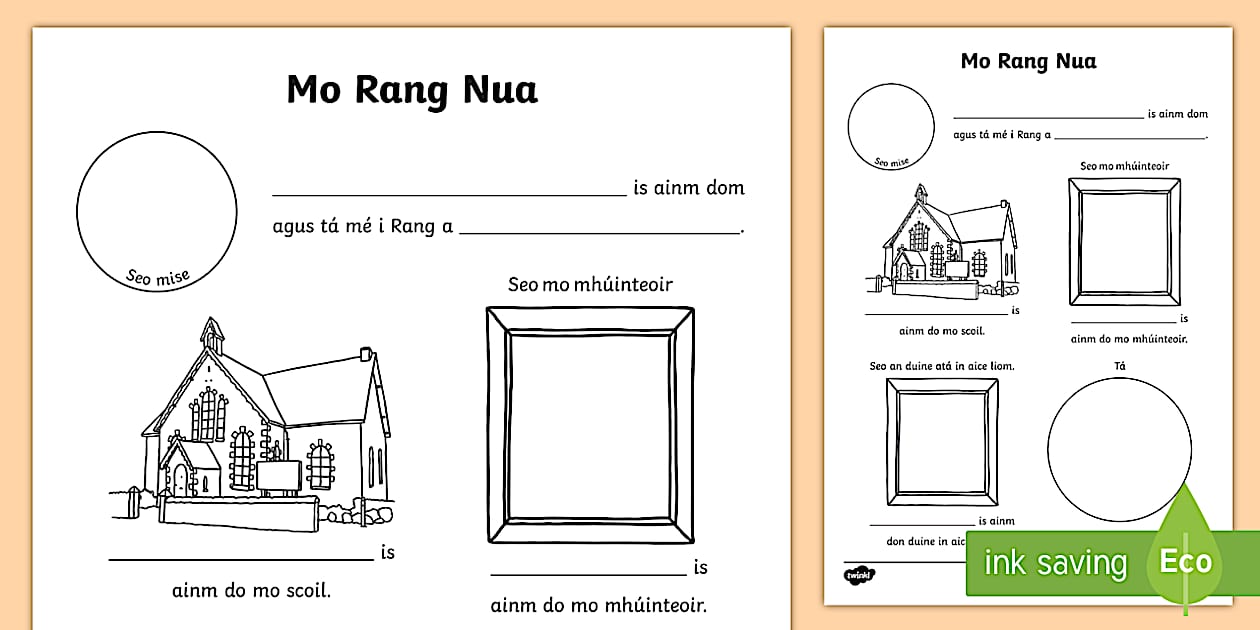 Bileog Oibre: Mo Rang Nua Worksheet / Worksheet - Twinkl