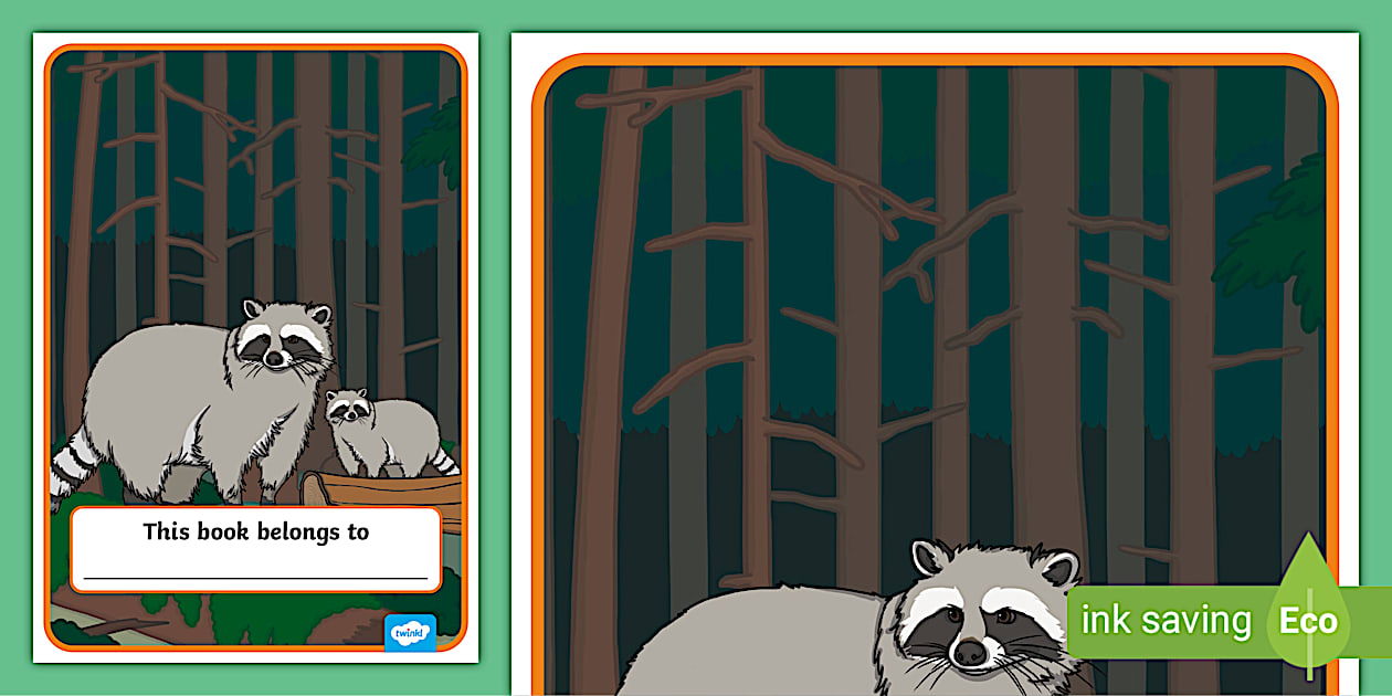Raccoon Themed Book Cover | Raccoon Topic (teacher made)