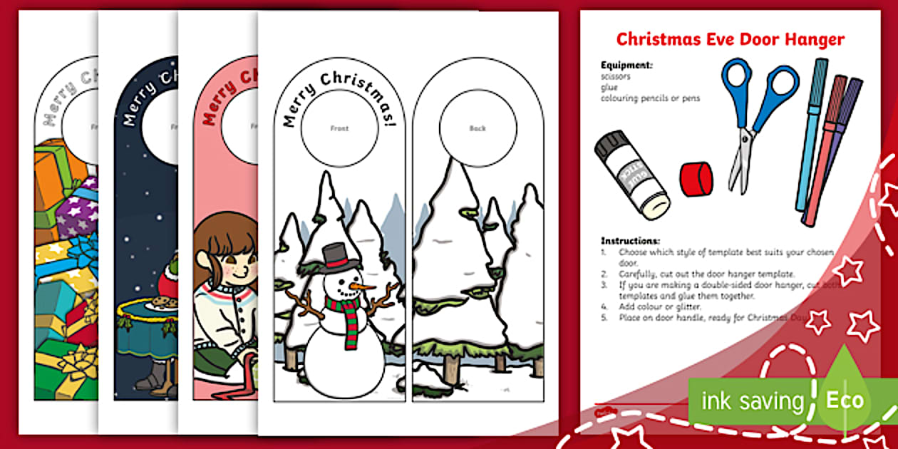 Christmas Eve Door Hanger Craft Instructions (teacher made)