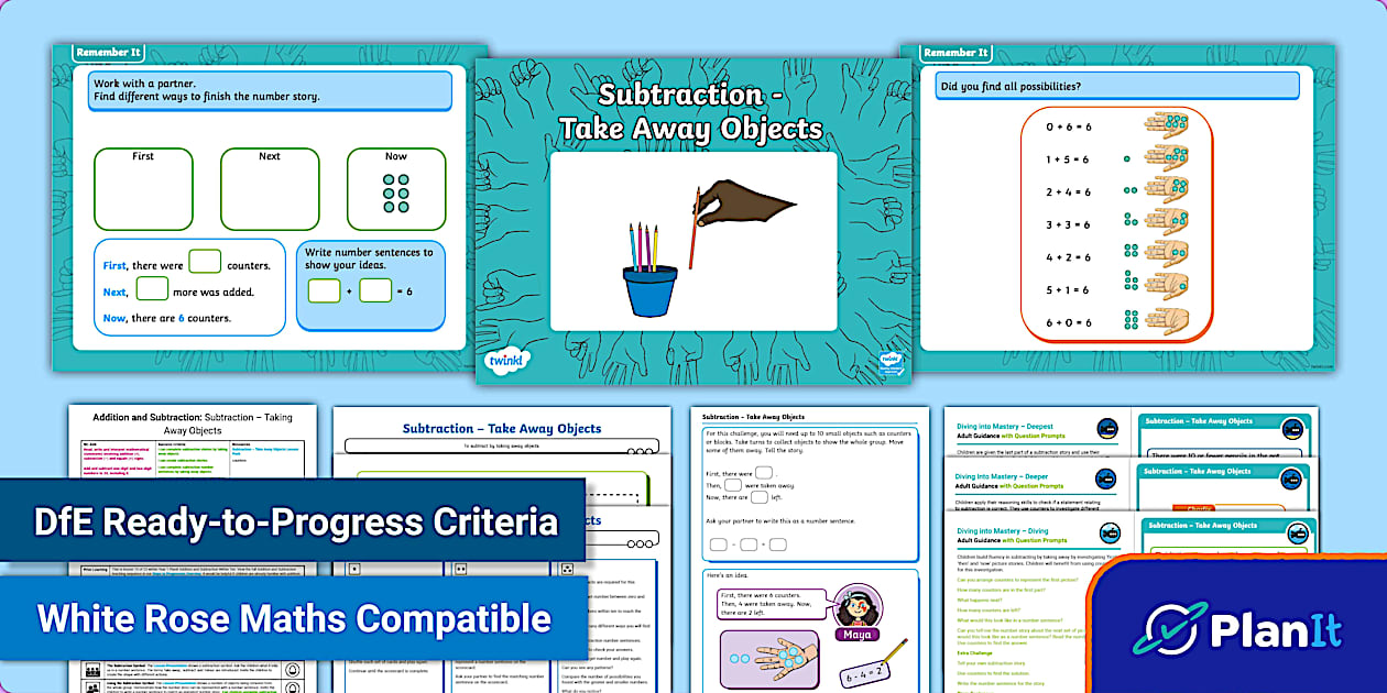 Y1 Subtraction – Taking Away Objects PlanIt Maths Lesson 15