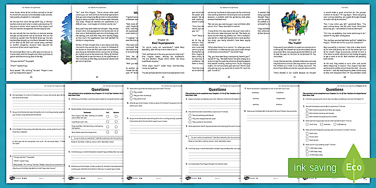 KS2 Superhero Story Differentiated Reading Comprehension Activity