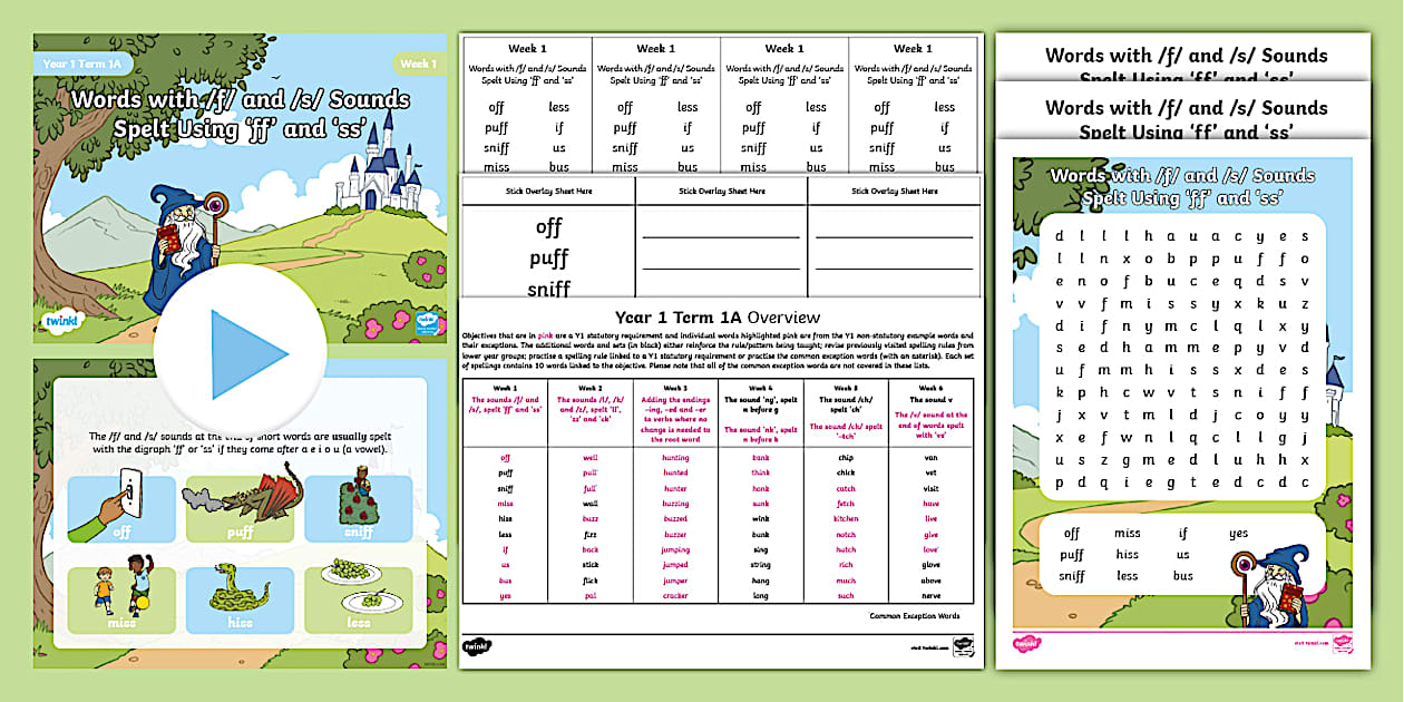 Year 1 Term 1A Week 1 Spelling Pack (teacher made) - Twinkl