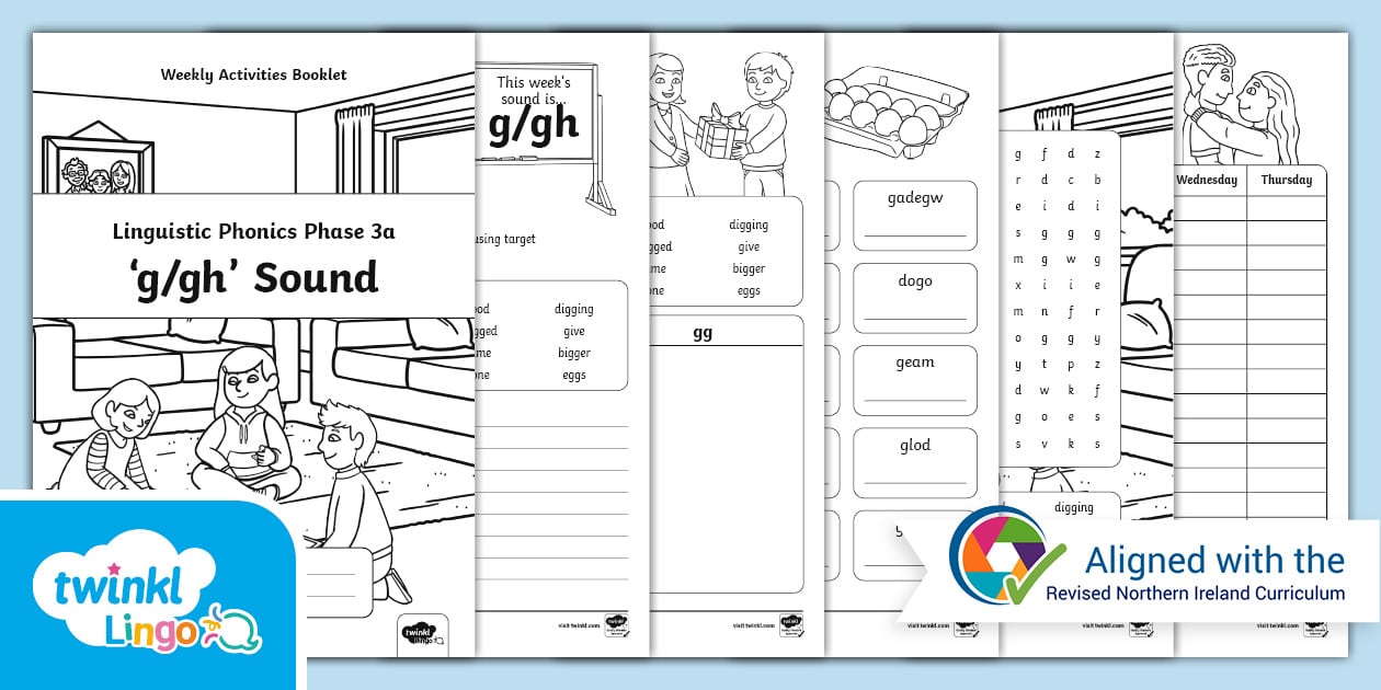 Northern Ireland Linguistic Phonics Phase 3a 'g/gh' Sound Weekly Activities