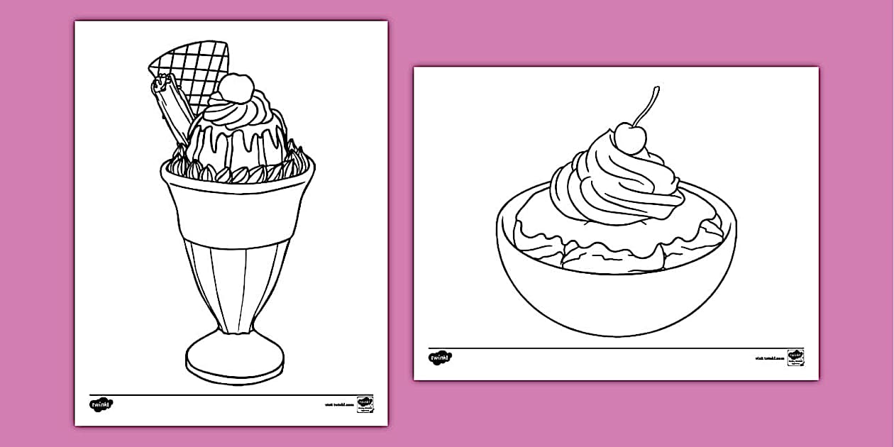 Ice Cream Sundae Coloring Page | Ice Cream Day | Twinkl USA