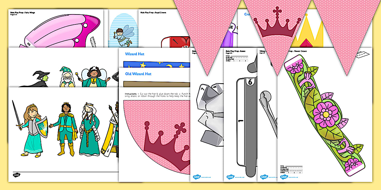 Fairy Tale Role Play Area Photo Booth Props Pack - ESL