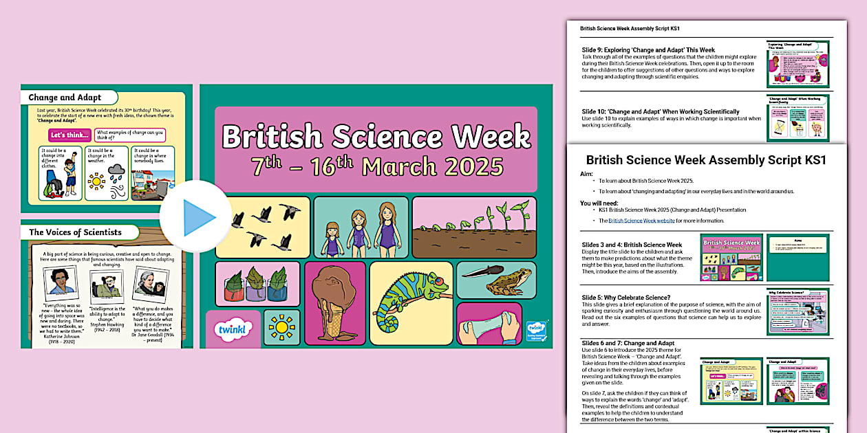 EYFS/KS1 Science Week 2025 (Change and Adapt) Assembly Pack
