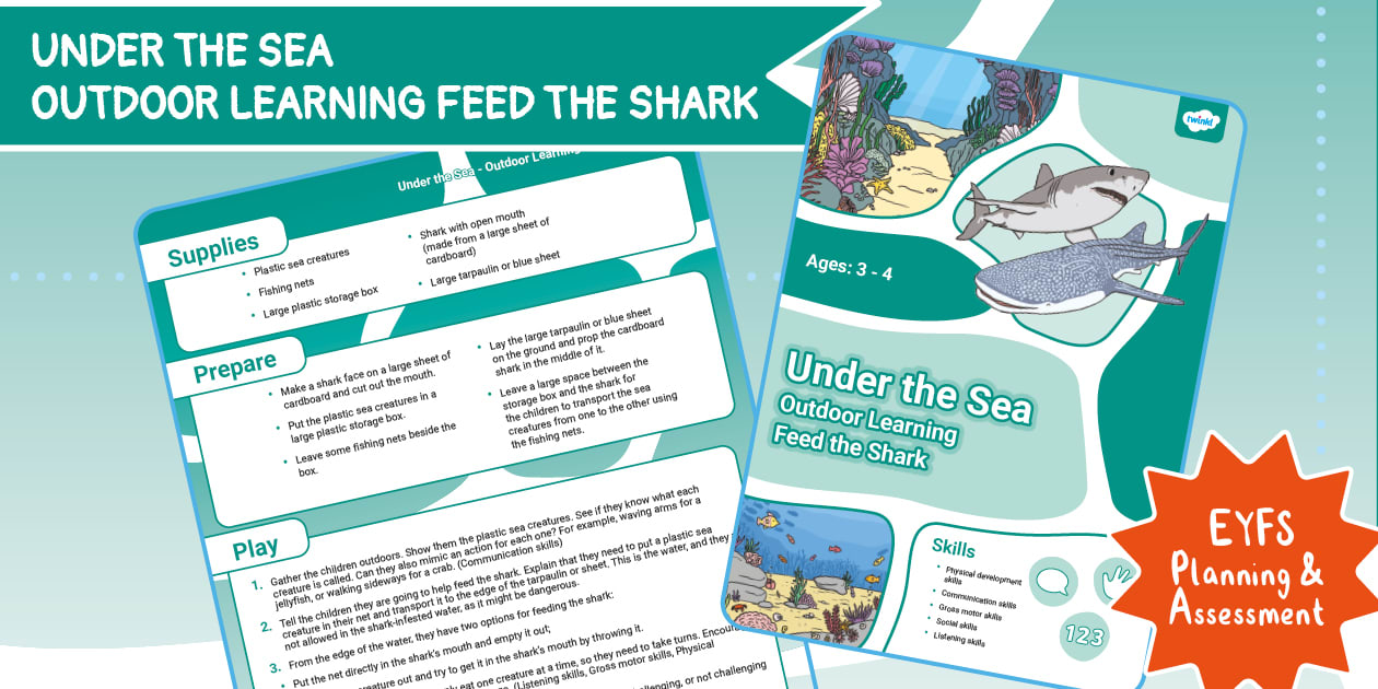Ages 3 - 4 Outdoor Learning Under the Sea Feed the Shark