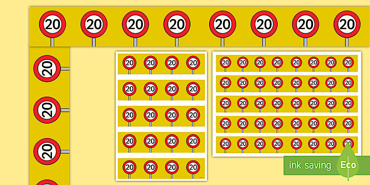 CfE (Early) Road Safety Week 20mph Display Borders - Twinkl