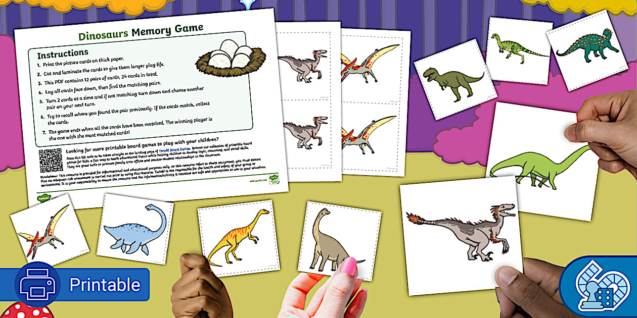 Dinosaurs Memory Game (Teacher-Made) - Twinkl