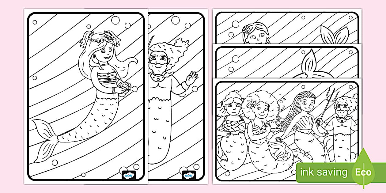 Merpeople Mindfulness Colouring Pages (teacher made)