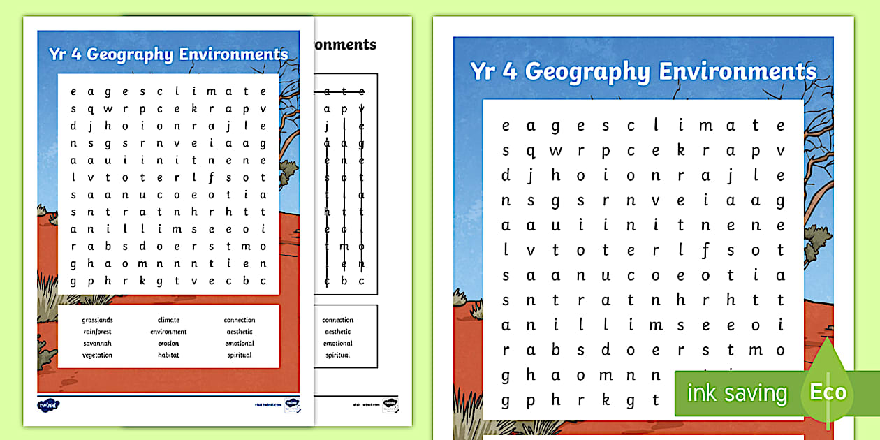 Environments Word Search (teacher made) - Twinkl